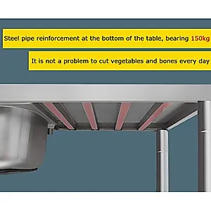 KITCHEN SINK Laundry sink/outdoor station with hose hook up, portable for washing hands, commercial restaurant utility fish cleaning table,stainless steel faucet, 39.4x17.7x31.5in/100x45x80cm