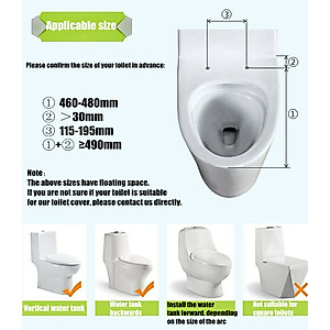 BJTDLLX Elongated Smart Toilet Seat, 110V Electric Automatic deodorization Bidet Toilet Seat 4-step Adjustment IPX4 Water Proofing with 2 Self-cleaning Nozzle & Air Dryer & Heated Seat (0.55L White)