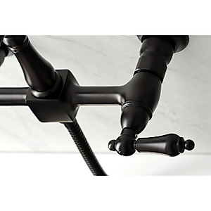 Kingston Brass KS1265ALBS Heritage Bridge Kitchen Faucet, Oil Rubbed Bronze