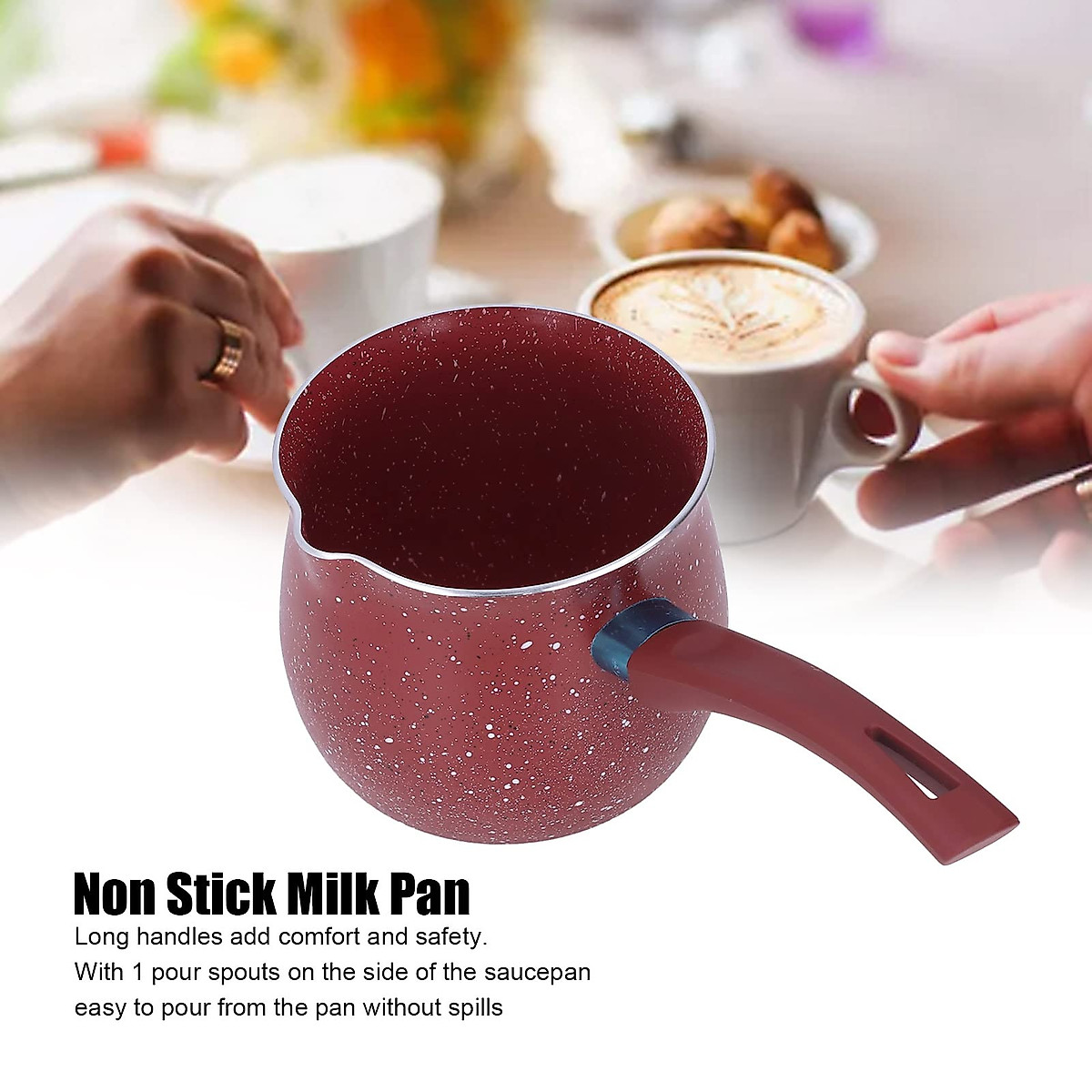 butter warmer Pan, Non Stick Milk Pan Mini Coffee Pot Saucepan Lightweight Kitchen Cooking Pot Aluminium Alloy Saucepan Cooking Pots Pot Stone Pot(red)