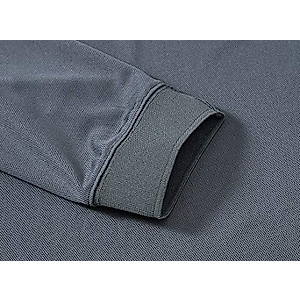 Tyhengta Mens Polo Shirt Long Sleeve Quick Dry Performance Lightweight Tactical Shirts Gray X-Large
