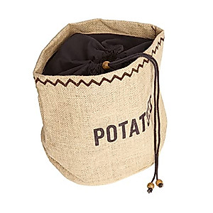 Natural Elements KitchenCraft Potato Bag with Blackout Lining, Hessian, Brown, 24 x 24cm