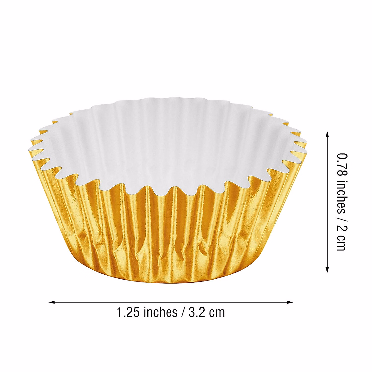 Sumind 400 Pieces Cupcake Liners Mini Foil Metallic Liners Muffin Paper Cases Baking Cups Wrapper Colored Cupcake Chocolates Making for Holiday Wedding Party Baby Showers(Gold)