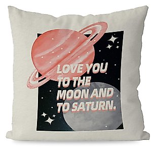 KEUSPI Trendy Retro Love You to The Moon and to Saturn Universe Throw Pillow Cover,Cute Dorm Throw Pillow Covers 18×18 Inch,Trendy Dorm Room Decor,Trendy Love Gifts for Women Teenage Girls