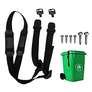 FKUMLUN Trash Can Lid Lock, Adjustable Dustbins Secure Lock Straps,with Mount Screws & Buckle Keys for Outdoor Garbage Cans