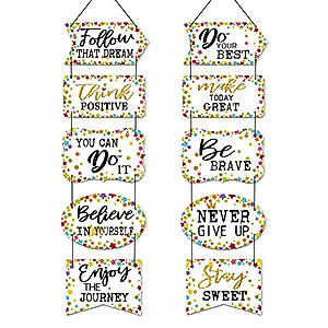 Hohomark Classroom Decoration Banner Motivation Confetti Positive Porch Sign Back to School Positive Sayings Accents for Student Teacher School Classroom Bulletin Board Office Home Nursery Decor