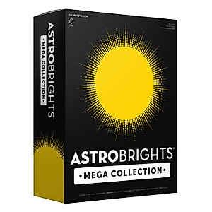 Astrobrights Mega Collection, Colored Cardstock, Bright Yellow, 320 Sheets, 65 lb/176 gsm, 8.5" x 11" - MORE SHEETS! (91625)