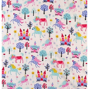 SheetWorld Fitted 100% Cotton Percale Pack N Play Sheet Fits Graco Square Play Yard 36 x 36, Unicorns, Made in USA