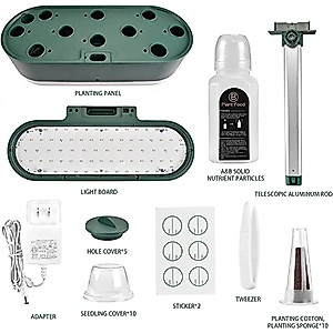 Hydroponics Growing System, 10 Pods Indoor Gardening System with 24W Full Spectrum Grow Light, Automatic Timer Pump,Height Adjustable(7''-15''),4.2L Water Tank Indoor Growing System for Patio Kitchen