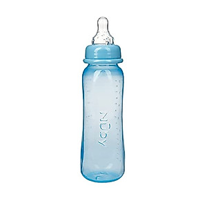 Nuby Standard Neck Tinted Bottle, 8oz, 3+ Months, Single Pack of 1, Colors May Vary