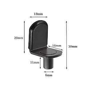 Shelf pins, Glass Supports Furniture Cabinet Closet Bookcase Shelf Bracket-Style Pegs, Black 30 Pack.A