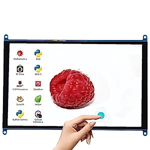 10in Touch Screen, 1024×600 LCD Display with Charging Cable, for Raspberry Pi 4 Screen, for Raspberry Pi/Windows/Ubuntu/Raspbain/Ulinx/Linx