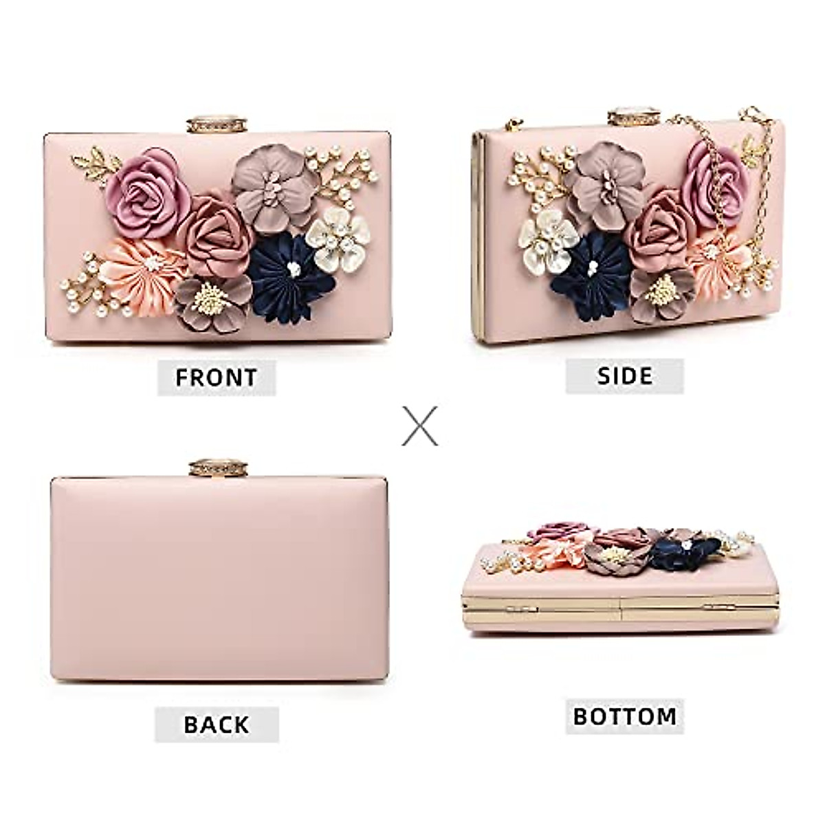 Floral Clutch Floral Clutch Purses For Women 3d Flower Purse Clutch With Roses Flower Clutch Clach Unique Clutch Purses For Women Blush Clutch Purses Women Evening Bridal Pearl Clutch Bride Clutch