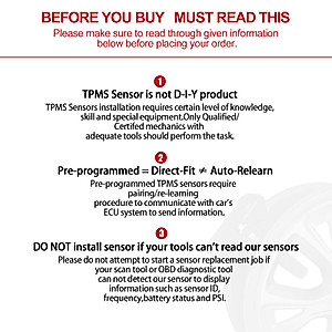 BDFHYK Tire Pressure Sensor 315Mhz Programmed TPMS Sensors Compatible with 2005-2011 Lincoln Mazda and Mercury,Explorer Edge Mustang Expedition Escape Fusion Focus, 6F2Z1A189A, 7L1Z1A189A