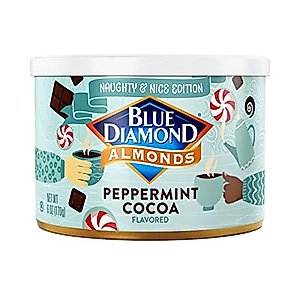 Blue Diamond Almonds, Peppermint Cocoa Holiday Snack Nuts, 6 Oz(Pack of 1),Resealable Can