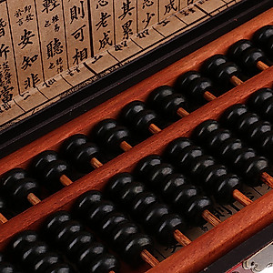 MonkeyJack 15 Column Vintage Chinese Wooden Bead Arithmetic Abacus with Box for Children Adults Gift