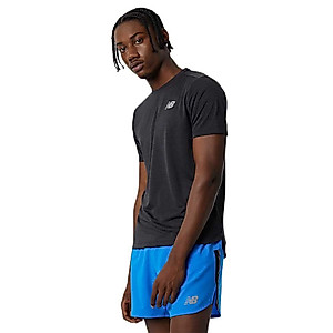 New Balance Men's Impact Run Short Sleeve 22, Black, Medium