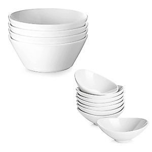 DOWAN Bundle 3 OZ Dipping Bowls and 32 Oz Soup Bowls