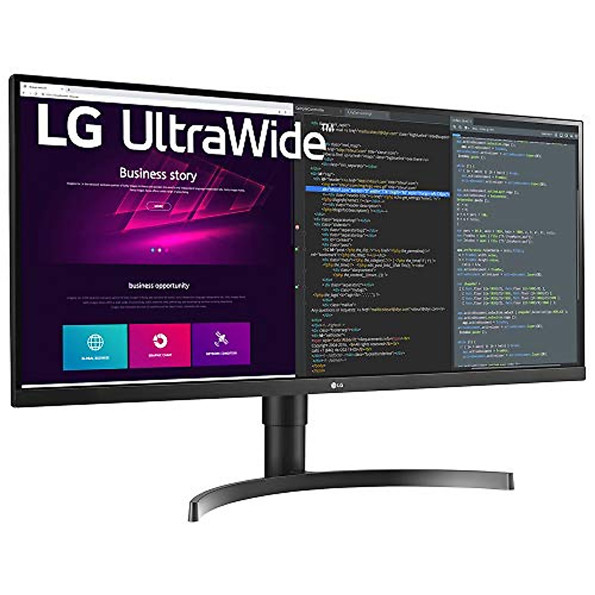 LG 34WN750-B 34 inch UltraWide QHD 3440x1440 21:9 IPS HDR10 Monitor with FreeSync Bundle with 2.4GHz Wireless Keyboard, 2X 6FT Universal HDMI 2.0 Cable and Microfiber Cleaning Cloth