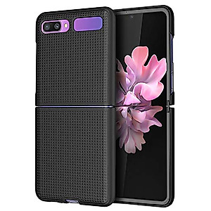 Case with Clip for Galaxy Z Flip, Nakedcellphone [Black] Snap-On Cover with [Rotating/Ratchet] Belt Hip Holster Holder Combo for Samsung Galaxy Z Flip 5G Phone (SM-F700, SM-F707) 2020