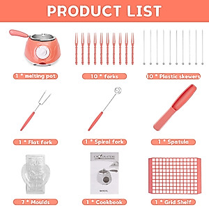 Chocolate Melting Pot, Electric Chocolate Melter Warmer Fondue Fountain Melting Pot Kit for Melting Chocolate, Candy, Milk, Butter, Cheese