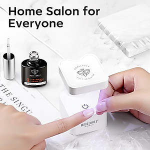 modelones Nail Tips and Glue Gel Kit, Gel x Nail Kit with 4-in-One Nail Glue, 500Pcs Nail Tips Half Matte Medium Coffin Shape, Mini LED Nail Lamp, Nail Dehydrator for Fast Extension Salon Nail Art