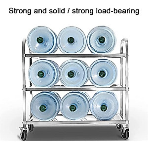 Marada 3 Tier Stainless Steel Utility Cart with Locking Wheels Shelf Kitchen Cart Trolley 37'' L x 19'' W x 37''H Utility Rolling Serving Catering Storage for Kitchen Restaurant Hotels