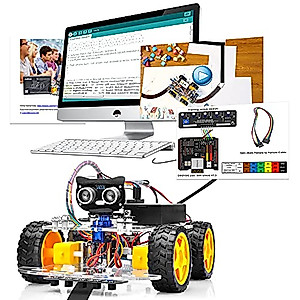 OSOYOO Robot Car Starter Kit for R3 | STEM Remote Controlled Educational Motorized Robotics for Building Programming Learning How to Code | IOT Mechanical DIY Coding for Teens Adults