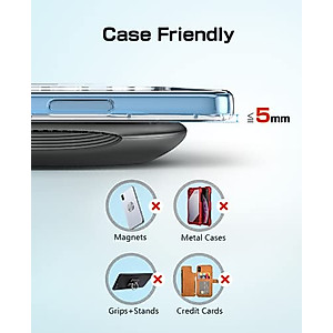 PELARD Wireless Charger 2 Pack 15W Max Wireless Charger for iPhone Fast Wireless Charging Pad for Multiple Devices LG Pixel AirPods Pro (NO QC Adapter,Not Compatible with MagSafe Magnetic Charging)