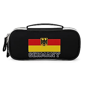 German Flag Pencil Case Bag Large Capacity Stationery Pouch with Handle Portable Makeup Bag Desk Organizer