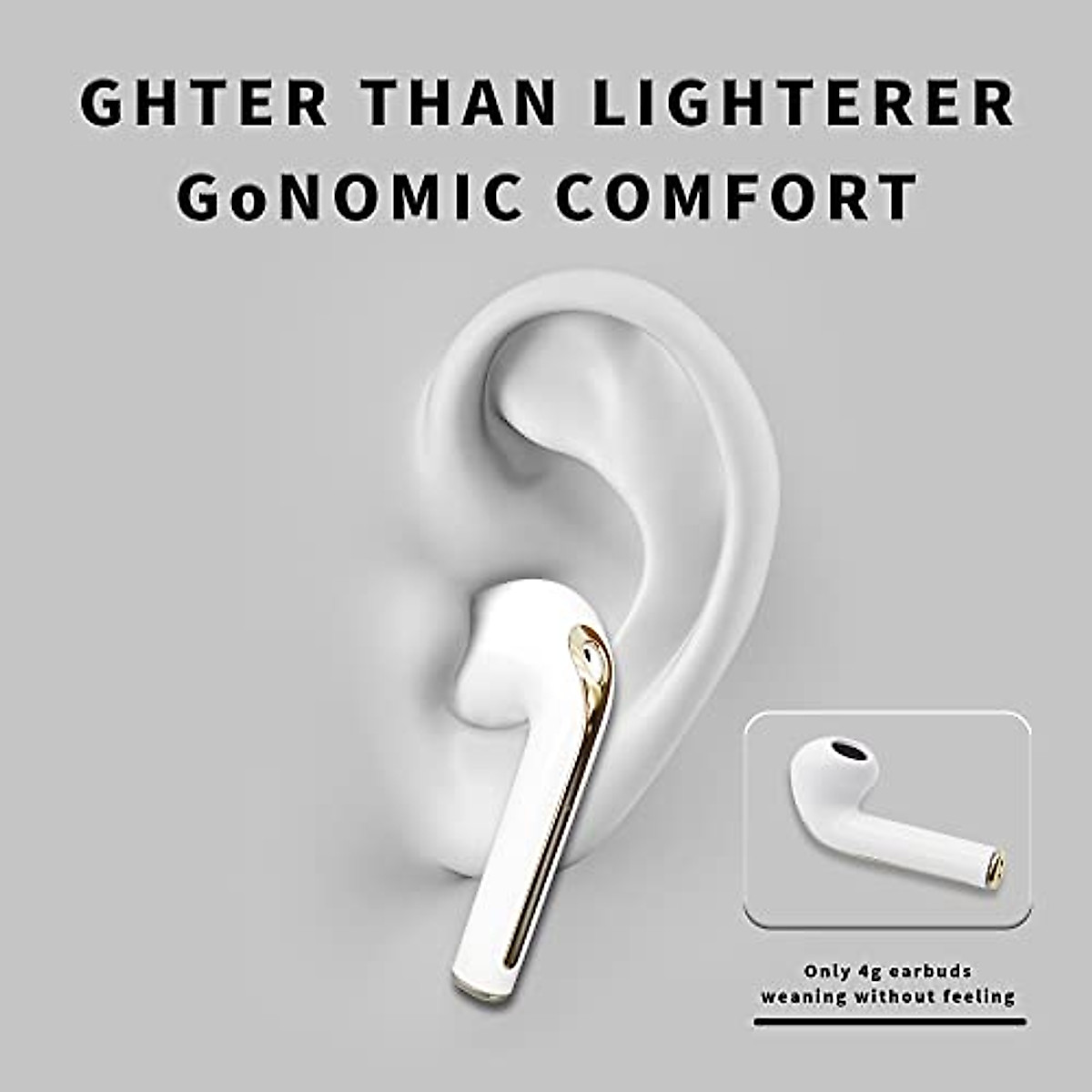 Villepni Bluetooth Wireless Earbuds, Wireless 5.1 Bluetooth Headset, Led Power Display Earphones, IPX7 Waterproof Earbud Noise Reduction Microphone, Suitable for Leisure Entertainment/Work