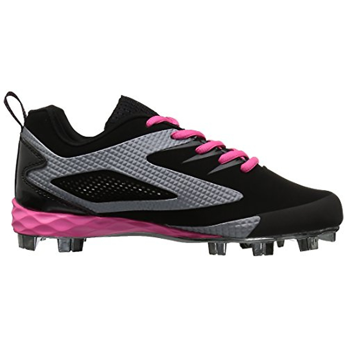 Rawlings Girl's Capture Baseball Shoe, Black/Pink, 3.0 M US Little Kid
