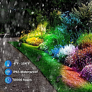 Musuger 1500LM LED High Brightness Outdoor Landscape Lighting 15W RGB Color Changing Landscape Lights Bluetooth Remote Control Spot-Lights with Plug in IP66 Waterproof Flood Light for Garden - 4 Pack