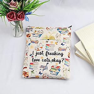 Cat Book Sleeve Cat Mom Gift Cat Lover Book Protector I Just Freaking Love Cats Okay Cat Book Covers Cat Owner Gift