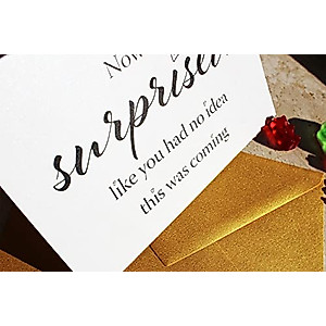 Now Act Surprised Like You Had No Idea Wedding Card, Will You Be My Bridesmaid, Matron of Honor, Maid of Honor, Flower Girl, Bridesmaid Proposal Card with Golden Envelope (Act Surprised (1 card))
