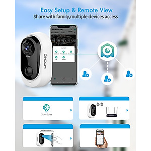 DIHOOM 2K/3MP Solar Camera Surveillance Exterieur for Home Security