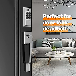 YYTDZSW Front Door Handle No Lock, Front Entry Door Handleset, Exterior Door Handle with Reversible Lever, Fit Left & Right Handed Doors, Satin Nickel