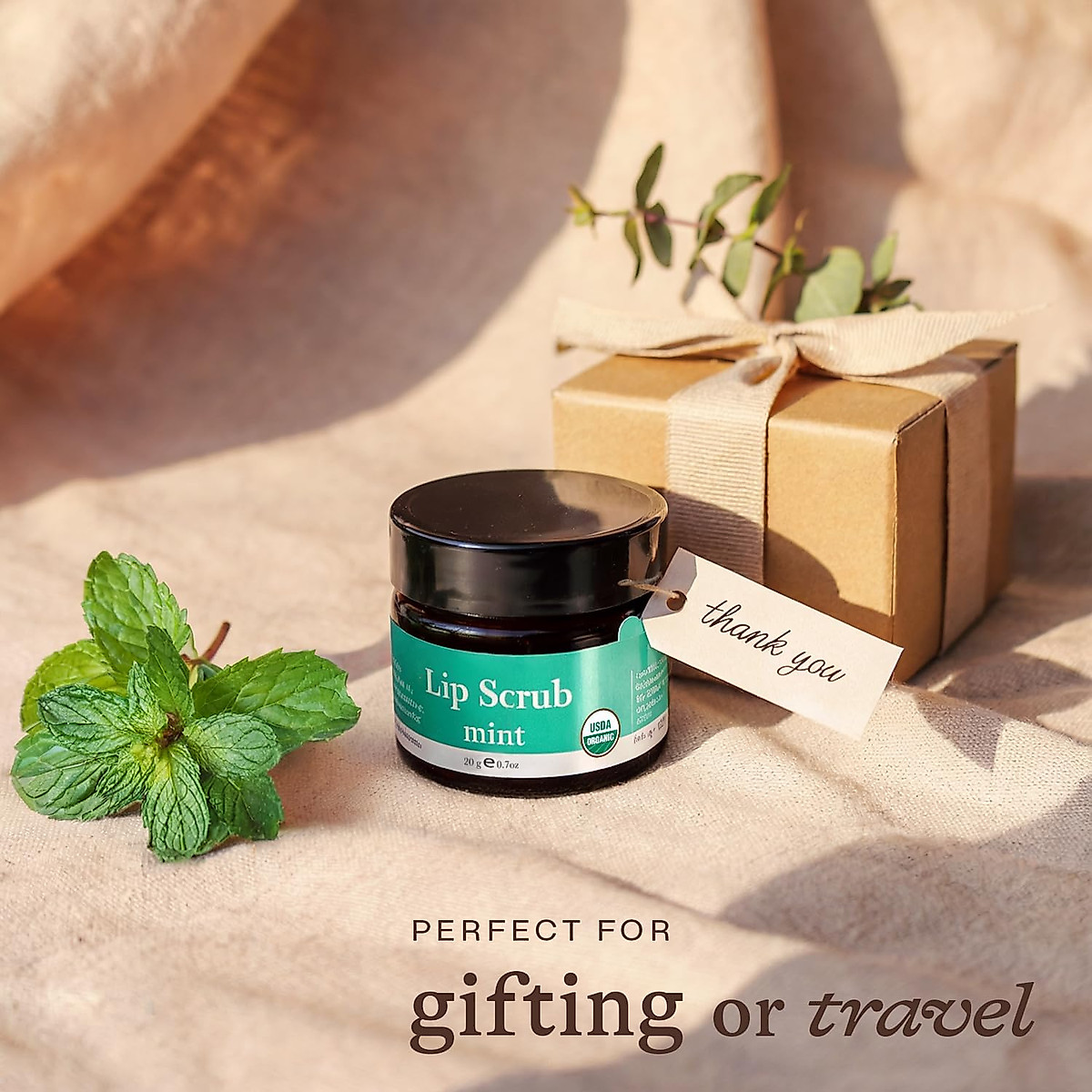 Organic Lip Scrub Mint - Lip Scrubs Exfoliator & Moisturizer, Lip Exfoliator Scrub, Sugar Lip Scrubs, Lip Sugar Scrub, Lip Care Products for Chapped Lips, Lip Scrubber, Lip Moisturizer for Dry Lips