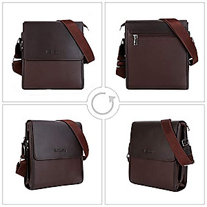 Leathario Men's Leather Shoulder Bag Crossbody Bag For Men Small Messenger For Work Business Satchel Travel