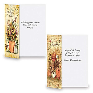 Current Harvest Thanksgiving Greeting Cards Set - Themed Holiday Card Variety Value Pack, Set of 6 Large 5 x 7-Inch Cards, Assortment of 3 Unique Designs, Envelopes Included
