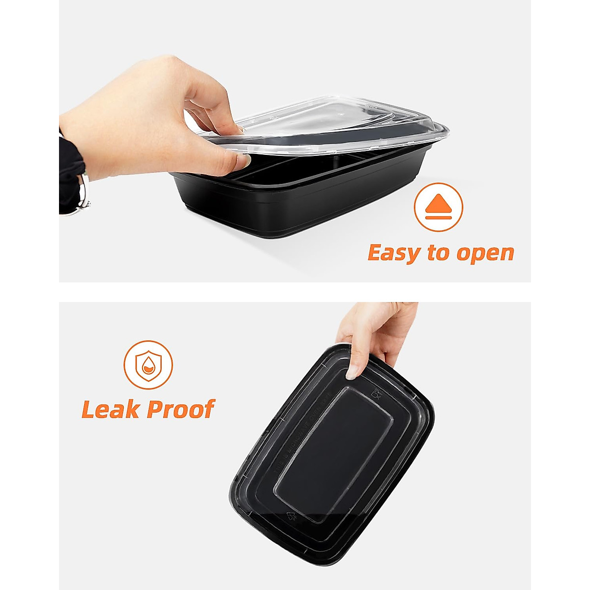 Lzerking Meal Prep Containers - 60 Pack 32oz Reusable Food Storage Containers with Lids, Extra-Thick, Disposable Bento Box, BPA-Free, Microwave, Freezer, and Dishwasher Safe