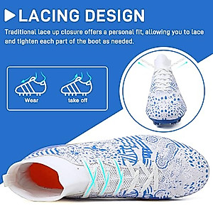 Soccer Cleats Mens Women Football Shoes Tacos de Futbol para Hombre Outdoor Tacos de Futbol High Top Cleats Turf Soccer Shoes Men Futsal Shoes Zapatos Futbol Hombre Professional Spikes AG/FG