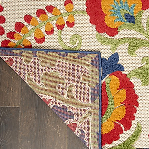 Nourison Aloha Indoor/Outdoor Multicolor 2'3" x 12' Area Rug, Easy Cleaning, Non Shedding, Bed Room, Living Room, Dining Room, Backyard, Deck, Patio (2x12)
