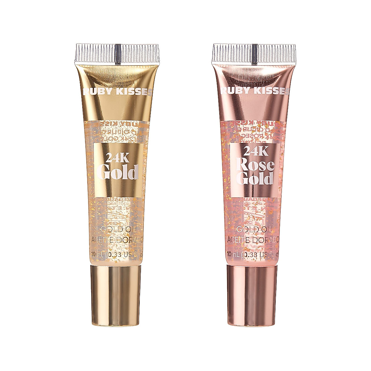Ruby Kisses 24K Gold Oil Lip Gloss (3 Count, Gold)