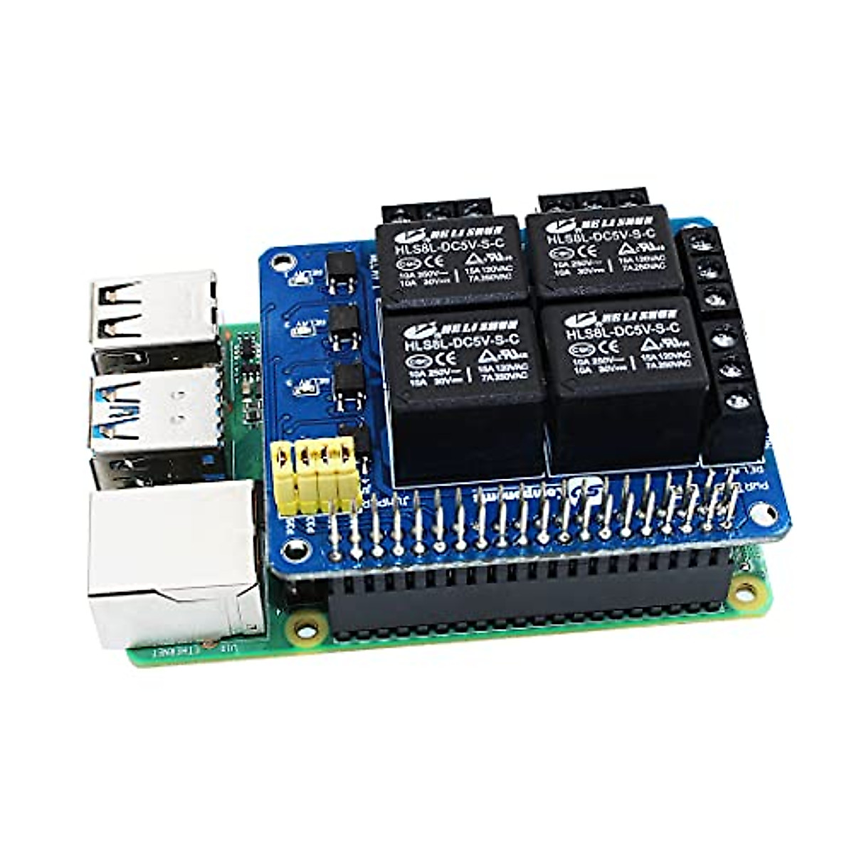 PiRelay EXPANSION BOARD FOR RASPBERRY PI Raspberry Pi A+/B+/2B/3B/3B+ Loads up to 240VAC/7A,125VDC/10A by SB Components