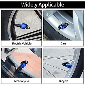 GaRhomxy Tire Caps, Car Tire Valve Stem Caps, Air Caps Cover, Personalized Tire Trim Accessories Dust Tire Covers for Cars, Universal Car Tire Caps for SUVs, Trucks Bicycles and Motorcycles (Blue)