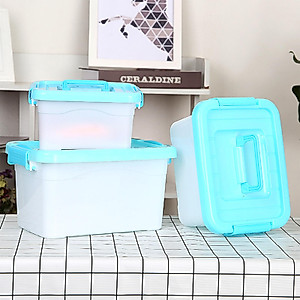 YimiBloss 5 Quart Plastic Latching Storage Boxes with Lids, 4-Pack Clear Storage Bin Box with Handle Containers to Organize Shoes and Closet Shelves, Classroom Organization Teacher Tools