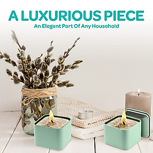 Hearts & Crafts Mint Square Tins with Lids - 24 Pack 8 oz Tin Cans for Candles Durable, Heat Resistant, Non-Rusting Tin Containers for Candle Making, Crafts, Gifts, and Storage and DIY Projects