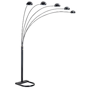 OK Lighting OK-9628K 5-Arch Floor Lamp, 88-Inch, Polished Black