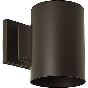Progress Lighting Cylinder Collection 5" Modern Outdoor LED Wall Lantern Light Antique Bronze